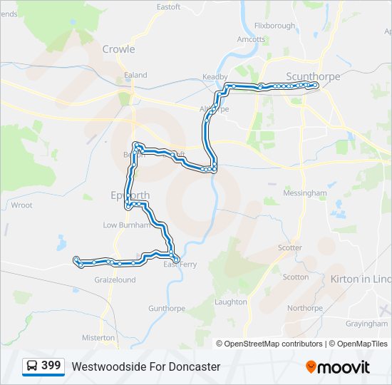 399 Route: Schedules, Stops & Maps - Westwoodside For Doncaster (Updated)
