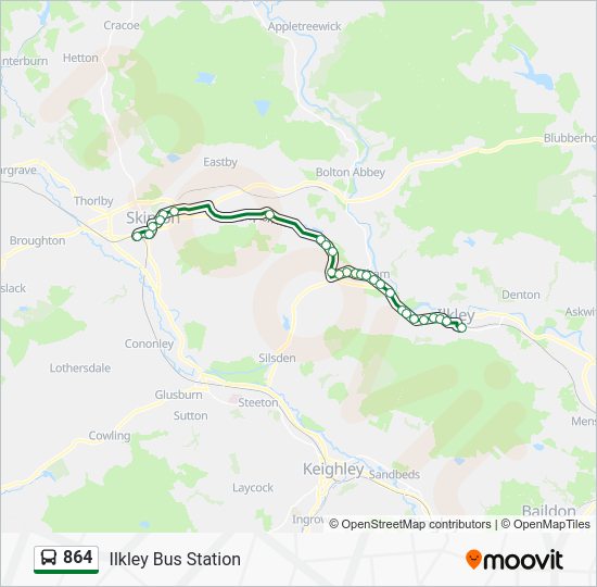 864 Route: Schedules, Stops & Maps - Ilkley Bus Station (Updated)
