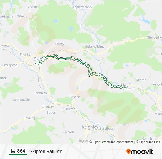 864 Route: Schedules, Stops & Maps - Skipton Rail Stn (Updated)