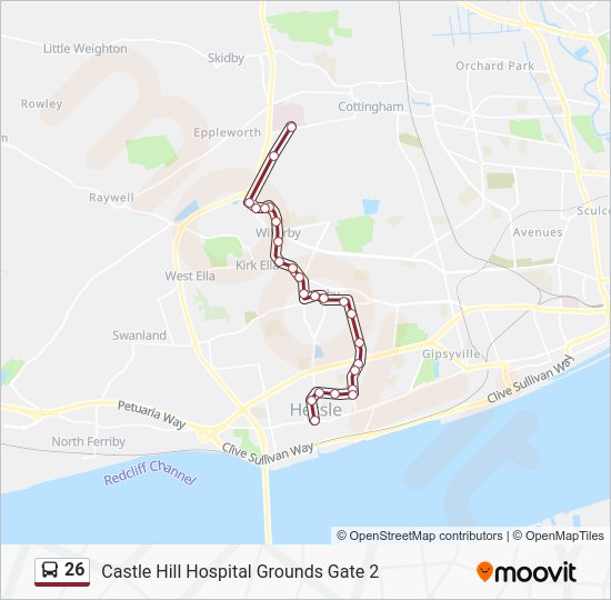 26 Route: Schedules, Stops & Maps - Castle Hill Hospital Grounds Gate 2 ...