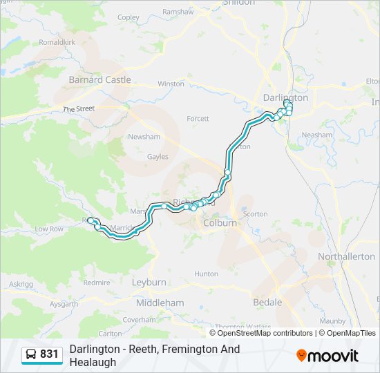 831 Route: Schedules, Stops & Maps - Tubwell Row (Updated)