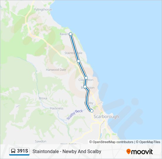 391s Route: Schedules, Stops & Maps - Scalby School (Updated)