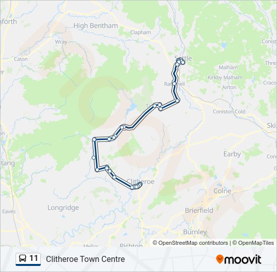 11 Route: Schedules, Stops & Maps - Clitheroe Town Centre (Updated)