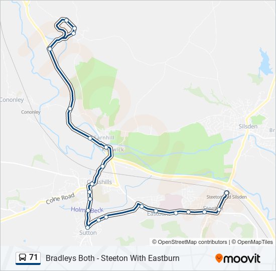 71 Route: Schedules, Stops & Maps - Low Bradley (Updated)