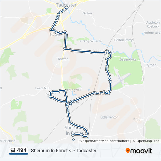 494 Route: Schedules, Stops & Maps - Sherburn In Elmet Tadcaster