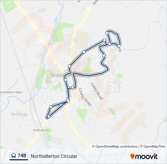 74B Route: Schedules, Stops & Maps - Northallerton Circular (Updated)