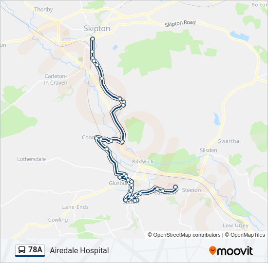 78a Route: Schedules, Stops & Maps - Airedale Hospital (Updated)