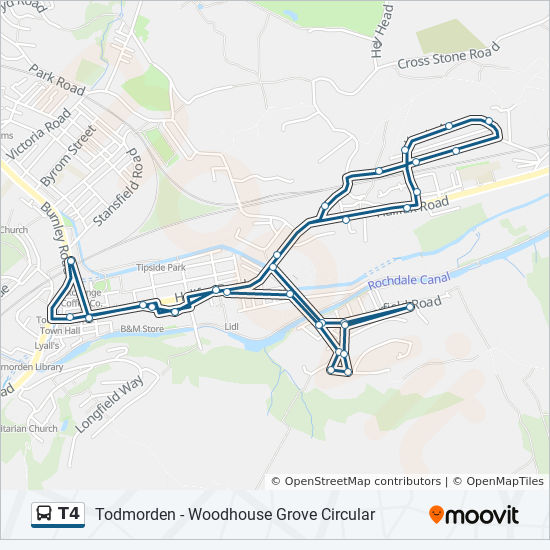 T4 Route: Schedules, Stops & Maps - Todmorden