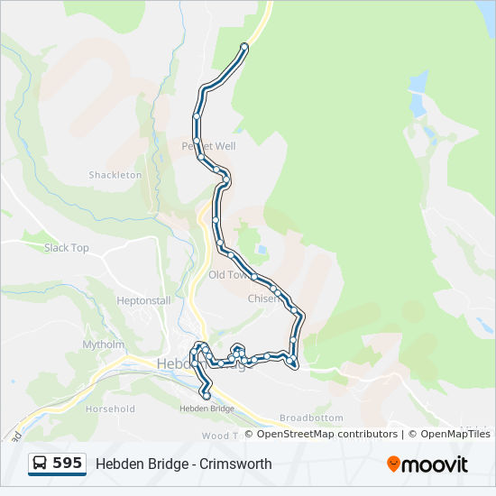 595 Route: Schedules, Stops & Maps - Hebden Bridge Pecket Well (Updated)