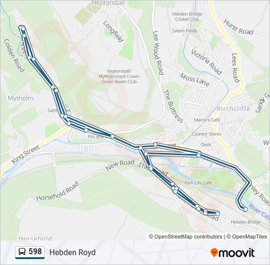 598 Route: Schedules, Stops & Maps - Hebden Bridge Station Hb1 (Updated)
