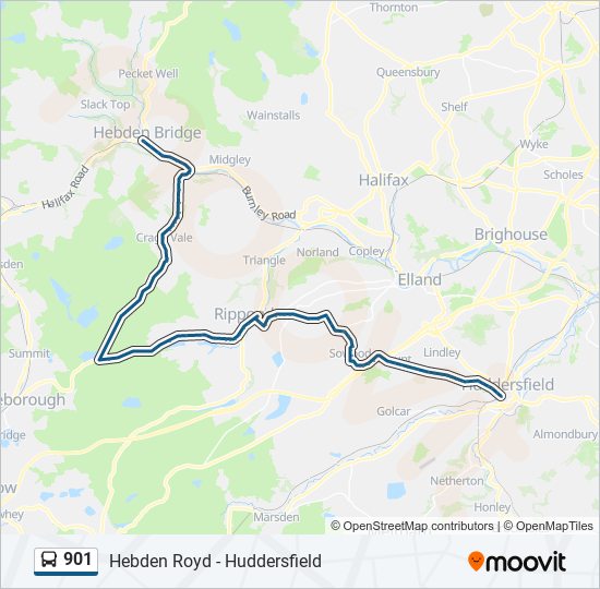 901 Route: Schedules, Stops & Maps - Huddersfield Town Centre (Updated)