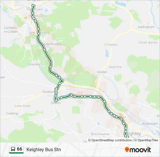 66 Route: Schedules, Stops & Maps - Keighley Bus Stn (Updated)