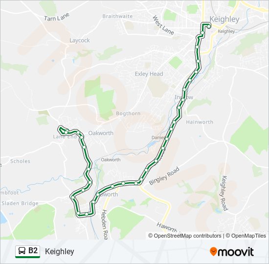 b2 Route: Schedules, Stops & Maps - Keighley (Updated)