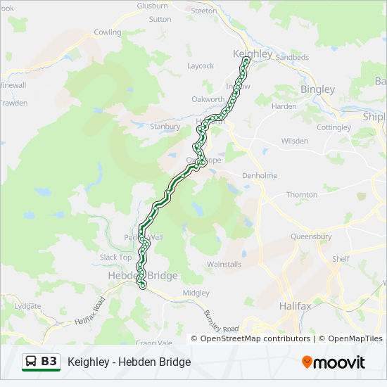 b3 Route: Schedules, Stops & Maps - Hebden Bridge Keighley (Updated)