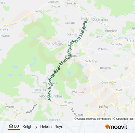 b3 Route: Schedules, Stops & Maps - Hebden Bridge (Updated)