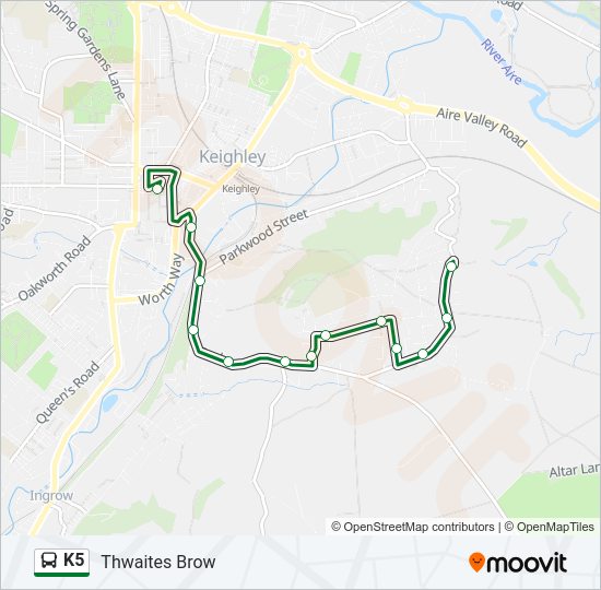 k5 Route: Schedules, Stops & Maps - Thwaites Brow (Updated)