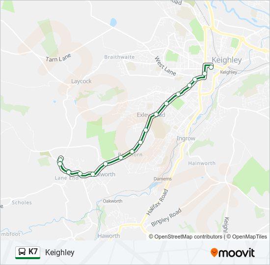 k7 Route: Schedules, Stops & Maps - Keighley (Updated)