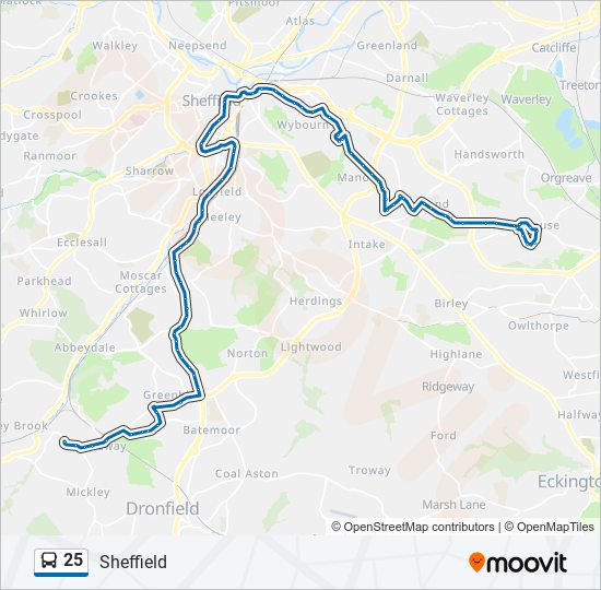 25 Route: Schedules, Stops & Maps - Woodhouse (Updated)