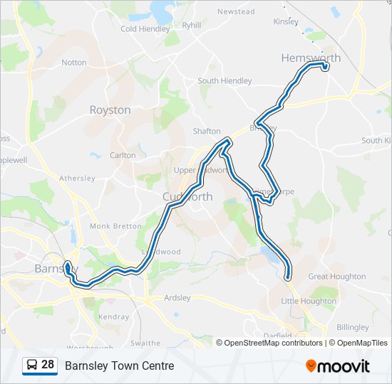 28 Route: Schedules, Stops & Maps - Barnsley Town Centre (Updated)