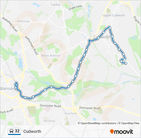 32 Route: Schedules, Stops & Maps - Cudworth (Updated)