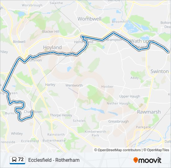 72 Route: Schedules, Stops & Maps - Chapeltown (Updated)