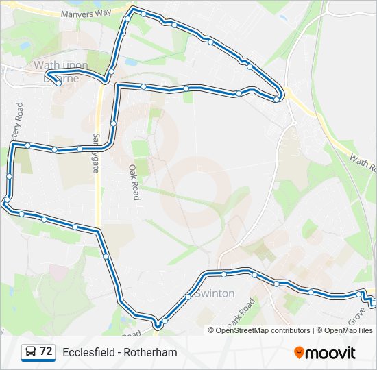 72 Route: Schedules, Stops & Maps - Wath upon Dearne (Updated)