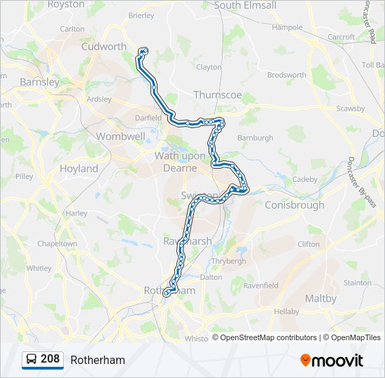 208 Route: Schedules, Stops & Maps - Rotherham (Updated)