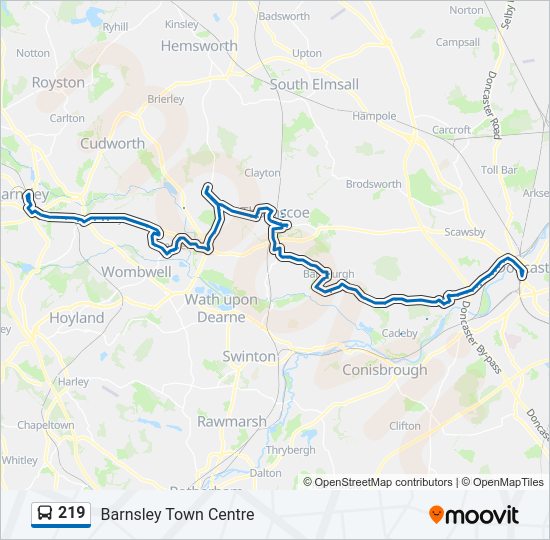219 Route: Schedules, Stops & Maps - Barnsley Town Centre (Updated)