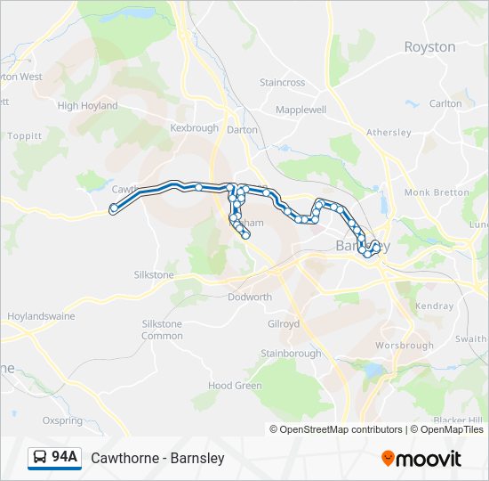 94A Route: Schedules, Stops & Maps - Barnsley Town Centre (Updated)