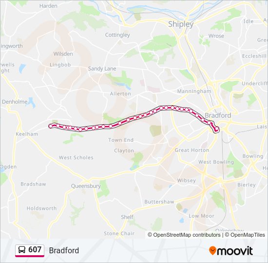 607 Route: Schedules, Stops & Maps - Bradford City Centre (Updated)