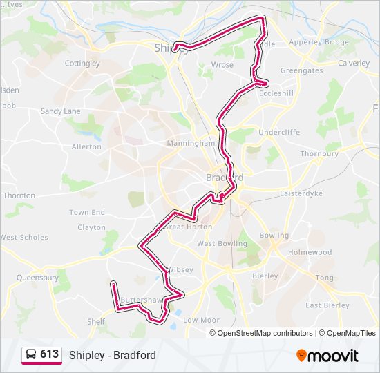 613 Route: Schedules, Stops & Maps - Buttershaw (Updated)