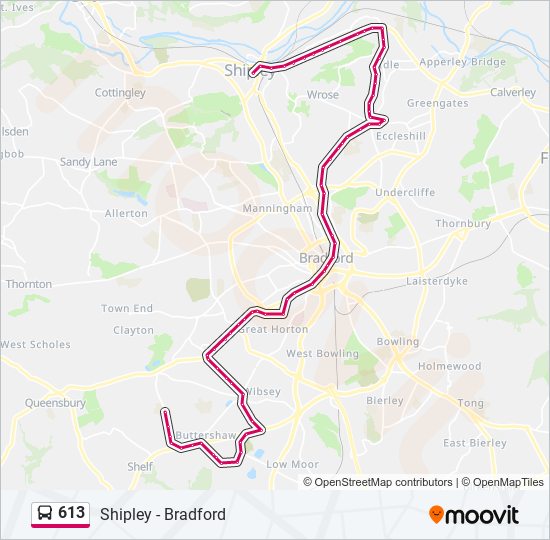 613 Route: Schedules, Stops & Maps - Buttershaw (Updated)