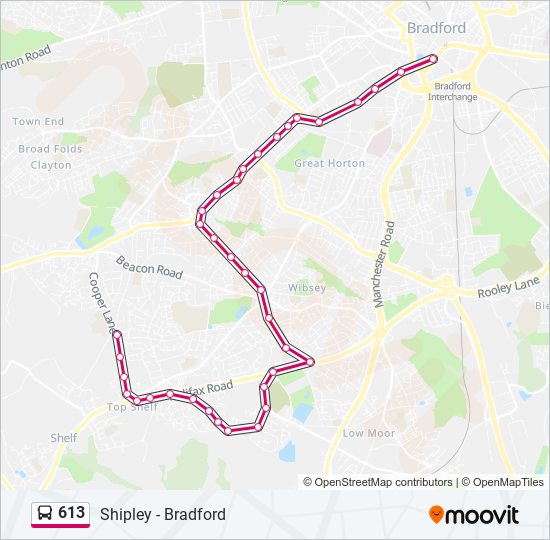 613 Route: Schedules, Stops & Maps - Bradford City Centre (Updated)