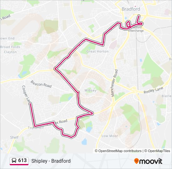 613 Route: Schedules, Stops & Maps - Buttershaw (Updated)