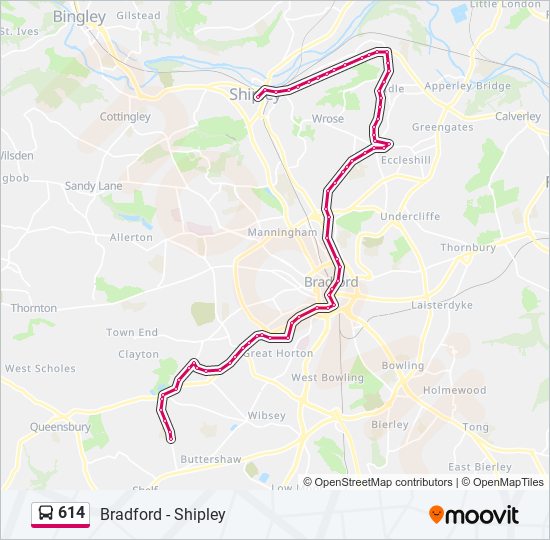 614 Route: Schedules, Stops & Maps - Buttershaw (Updated)