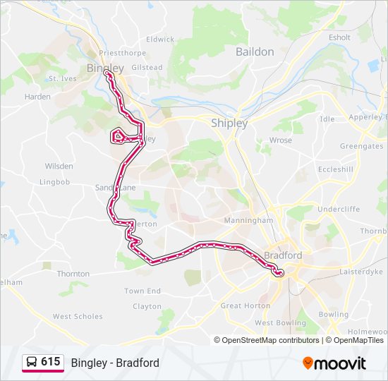 615 Route: Schedules, Stops & Maps - Bingley (Updated)