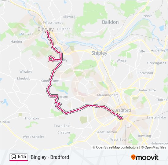615 Route: Schedules, Stops & Maps - Bingley Rail Stn (Updated)
