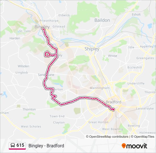 615 Route: Schedules, Stops & Maps - Bingley Rail Stn (Updated)