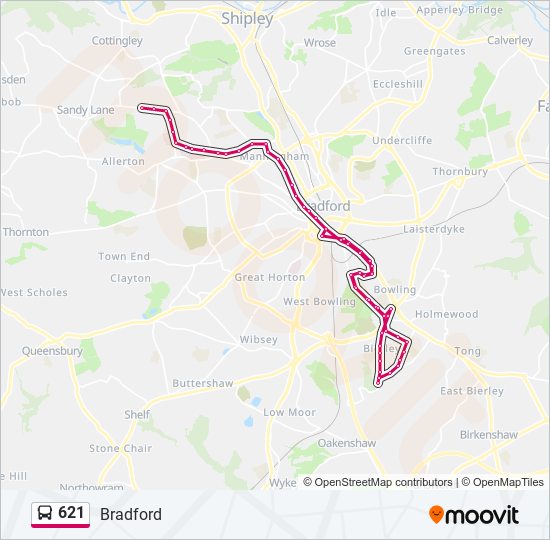 621 Route: Schedules, Stops & Maps - Bradford City Centre (Updated)