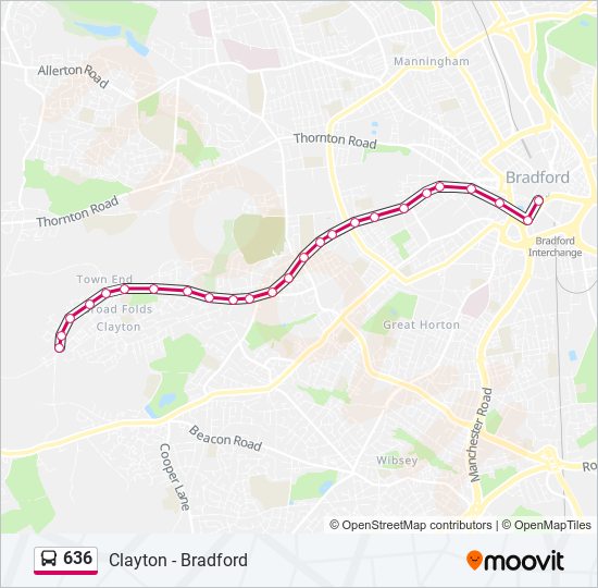 636 Route: Schedules, Stops & Maps - Bradford City Centre (Updated)