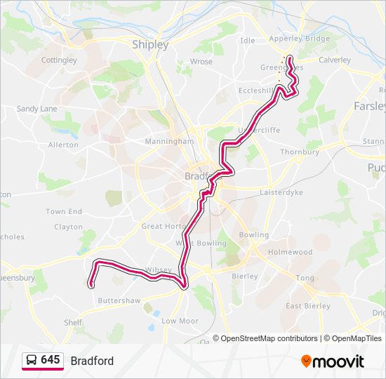 645 Route: Schedules, Stops & Maps - Buttershaw (Updated)