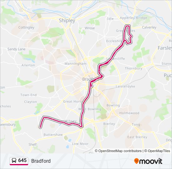 645 Route: Schedules, Stops & Maps - Bradford City Centre (Updated)