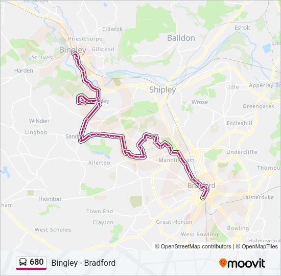 680 Route: Schedules, Stops & Maps - Bingley Rail Stn (Updated)