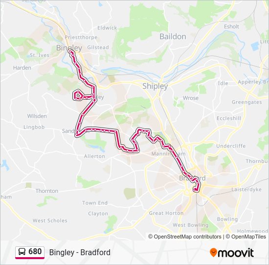 680 Route: Schedules, Stops & Maps - Bingley Rail Stn (Updated)