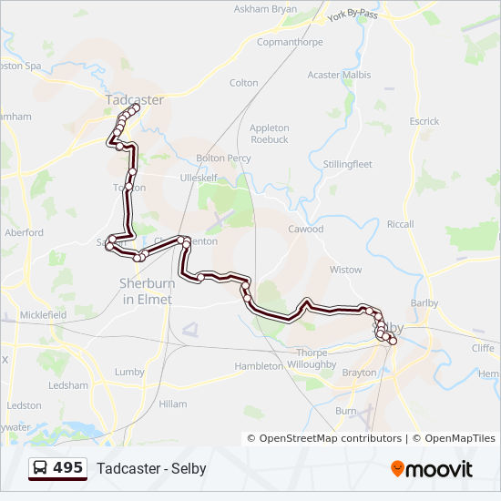 495 Route: Schedules, Stops & Maps - Selby Tadcaster