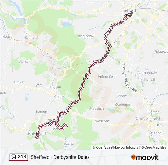 218 Route: Schedules, Stops & Maps - Bakewell (Updated)
