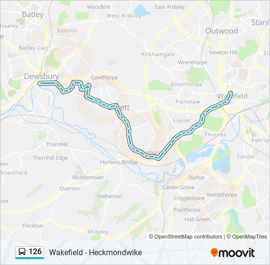 126 Route: Schedules, Stops & Maps - Dewsbury (Updated)