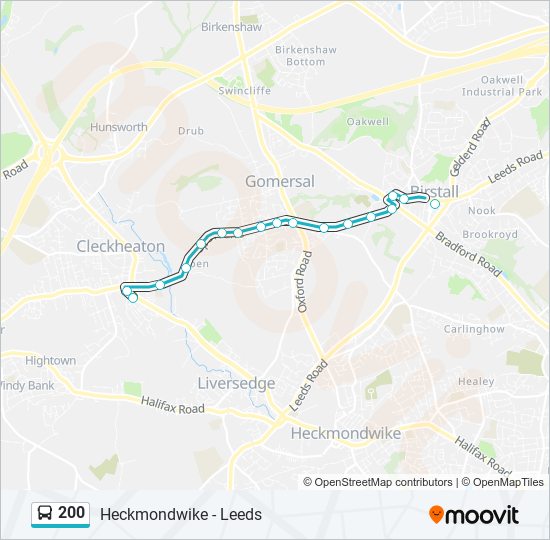 200 Route: Schedules, Stops & Maps - Cleckheaton (Updated)