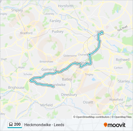 200 Route: Schedules, Stops & Maps - Leeds City Centre (Updated)