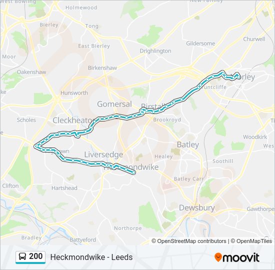 200 Route: Schedules, Stops & Maps - Morley (Updated)